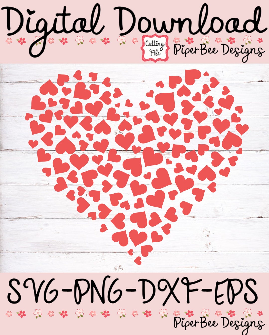 Heart Filled Heart SVG, Heart SVG, Valentine's Day Svg, Valentines Day ...