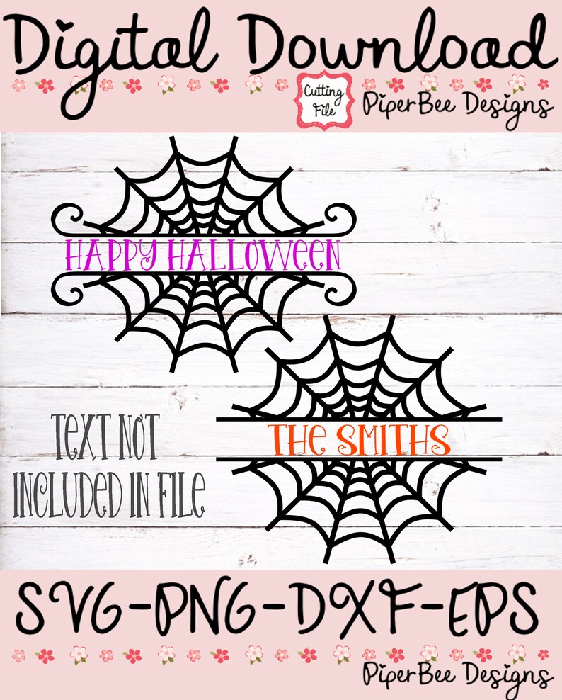 Halloween Spider Web Split Monogram SVG Spider Web SVG - Etsy