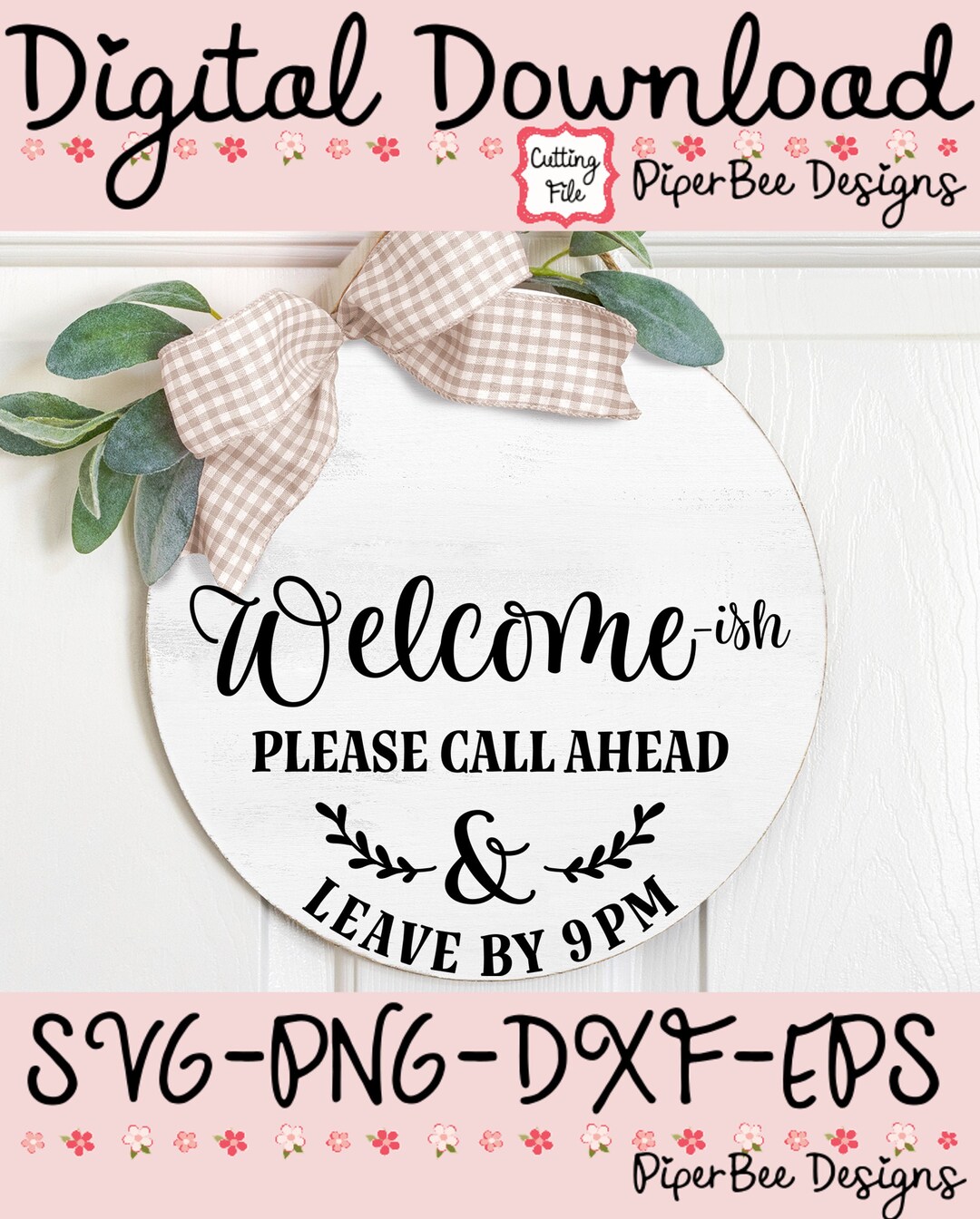 Welcome-ish SVG, Welcome SVG, Round Front Door Sign Svg, Welcome Sign ...