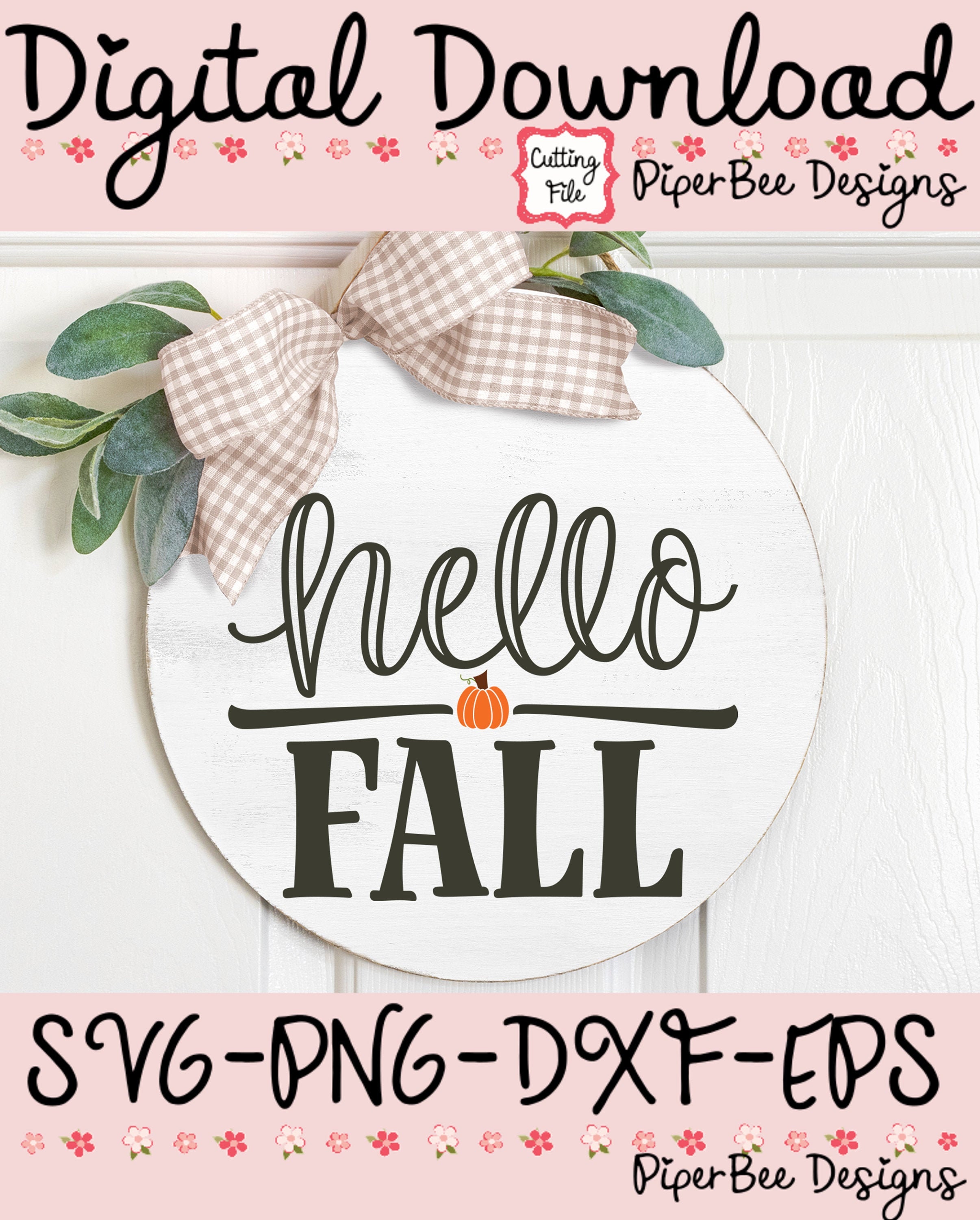 Hello Fall Svg Fall Svg Fall Saying Fall Round Svg Designs - Etsy