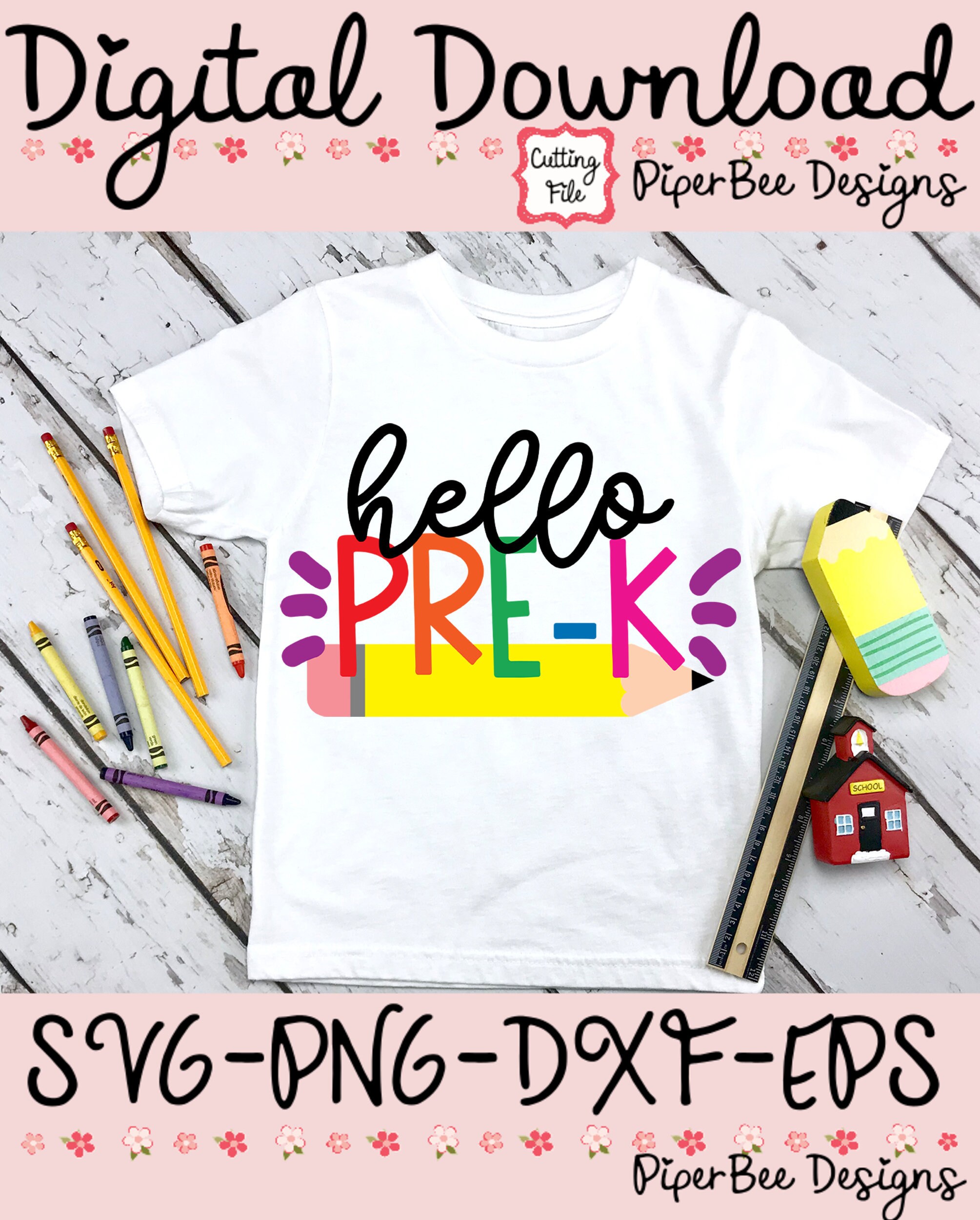 Hello Pre-K SVG Pre-K SVG Back To School Svg Pre-K Svg | Etsy