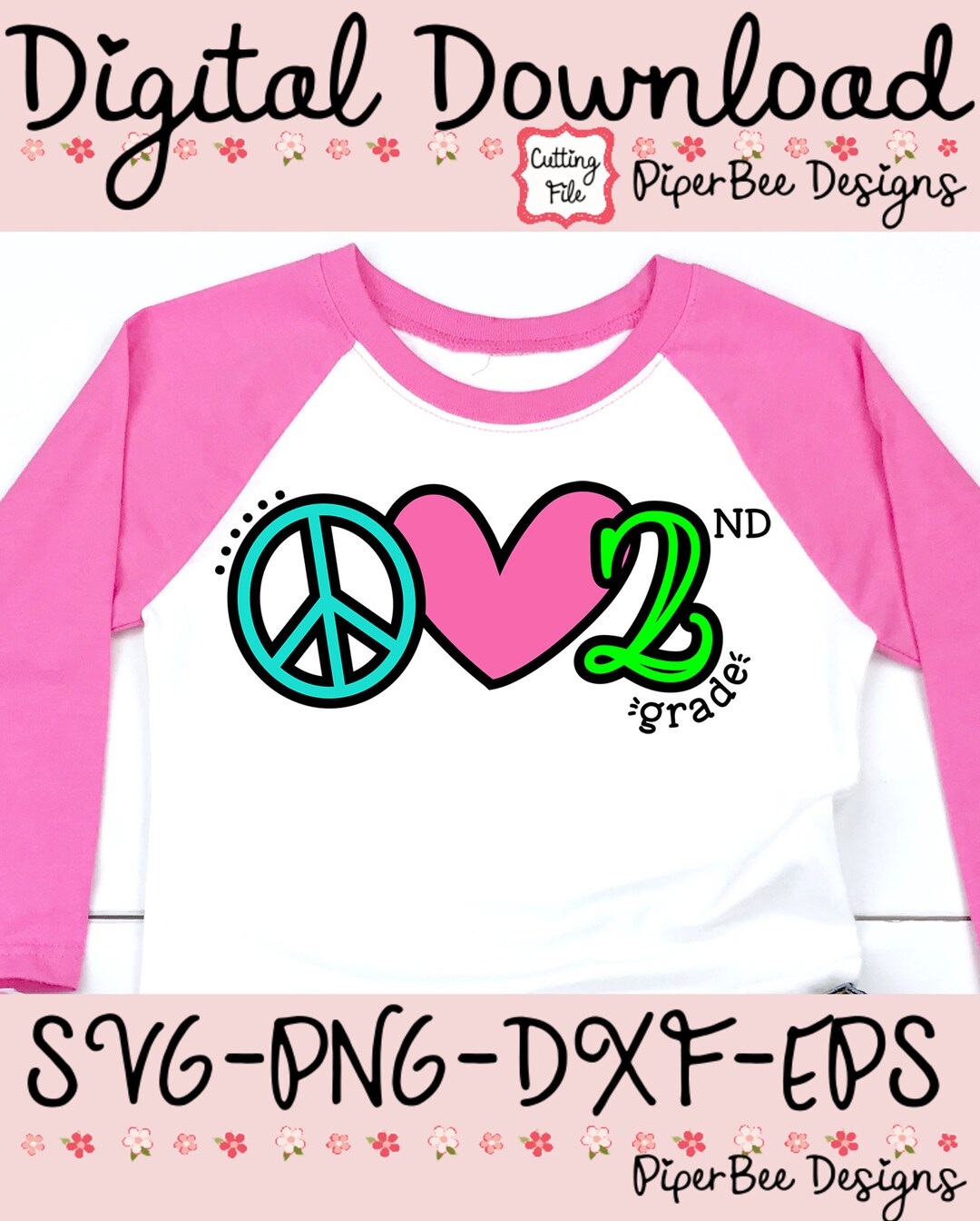 Back to School 2nd Grade Svg Peace Love Second Grade School - Etsy