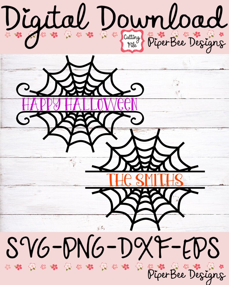 Halloween Spider Web Split Monogram SVG Spider Web SVG - Etsy