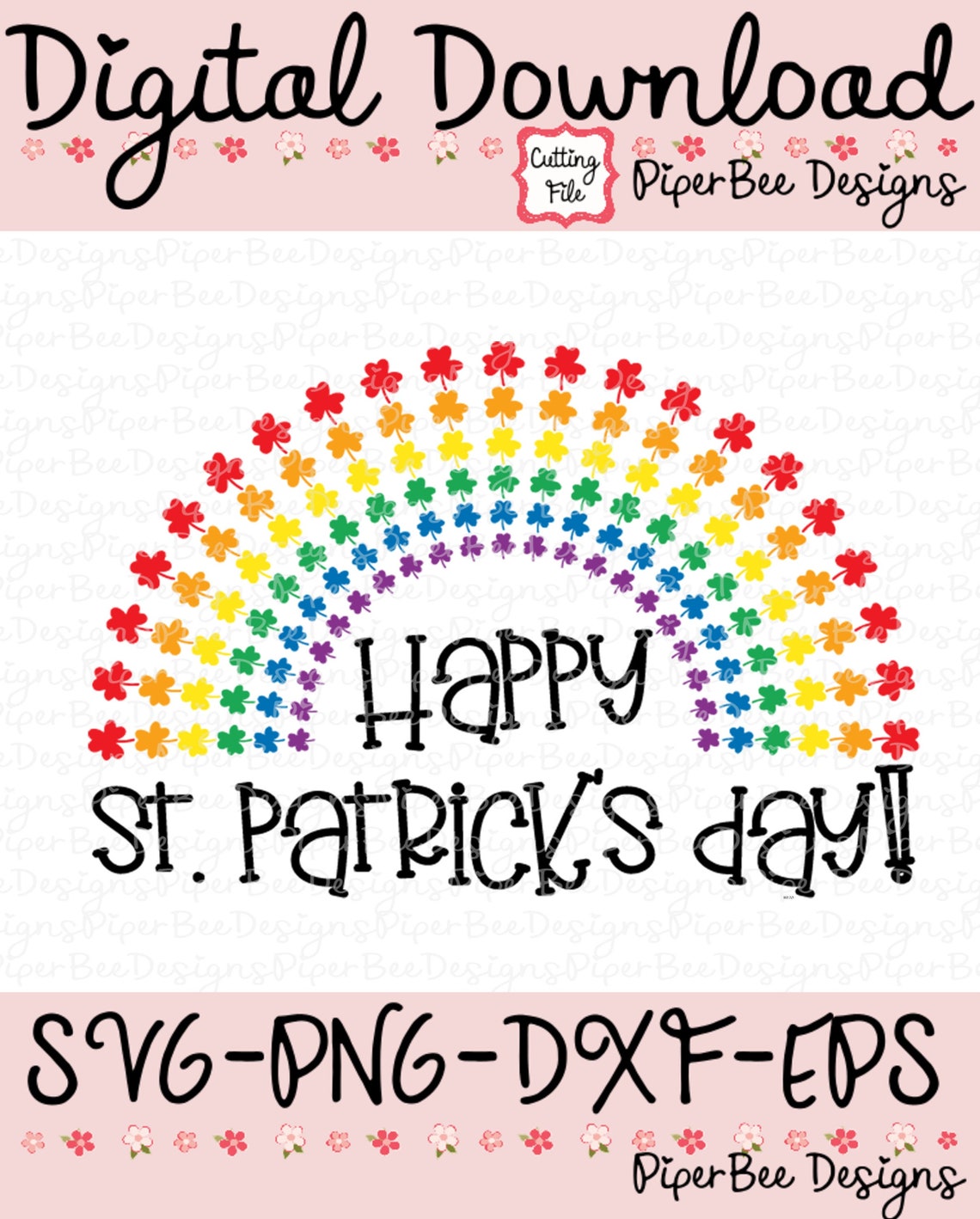 St. Patricks Day SVG Shamrock Rainbow svg Clover Rainbow | Etsy
