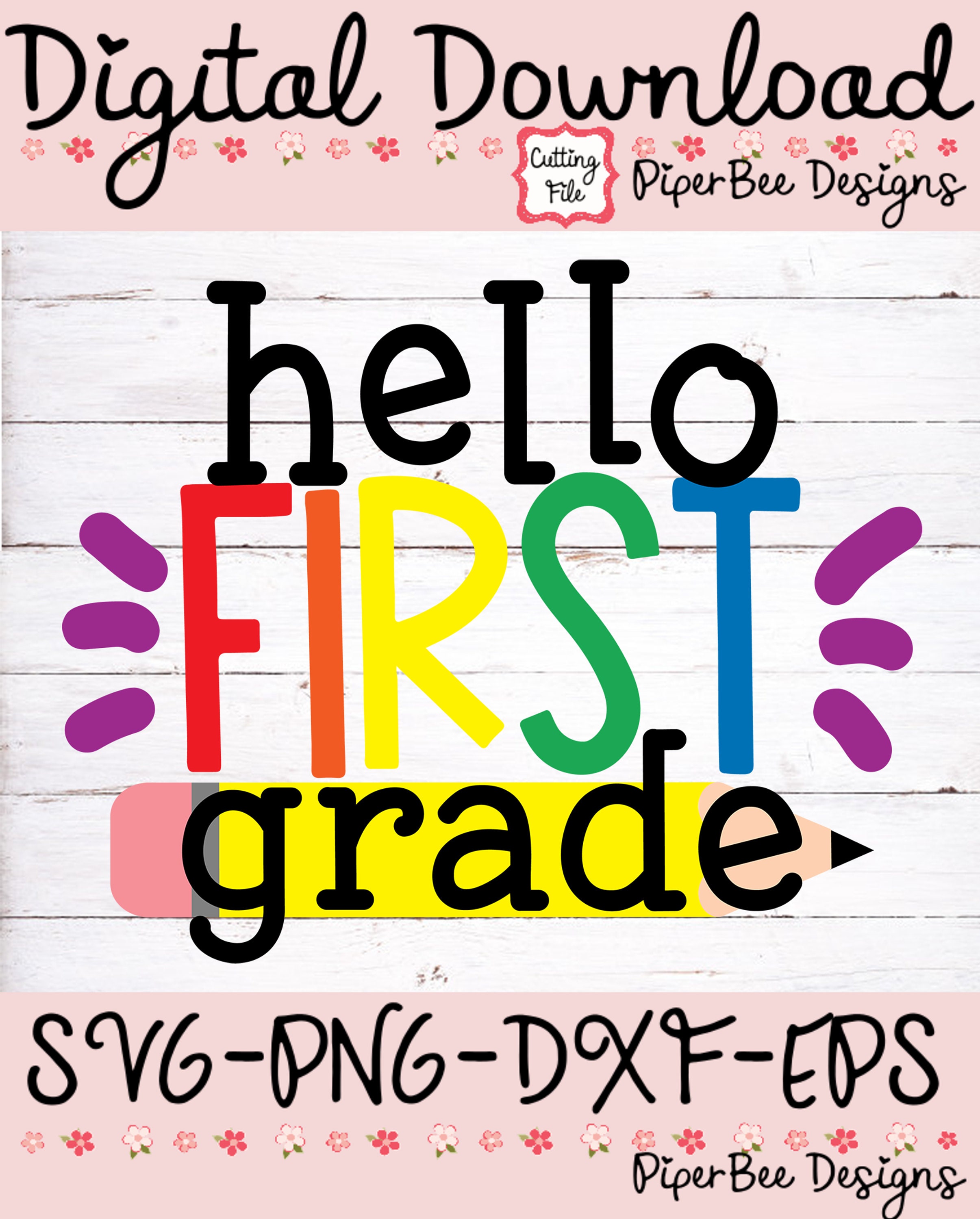 Hola Primer Grado SVG 1er Grado SVG Regreso a la Escuela - Etsy México