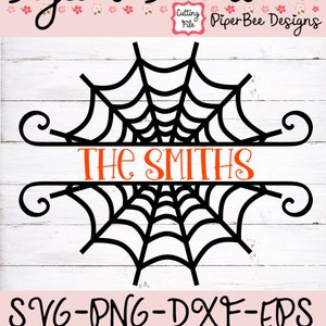 Halloween Spider Web Split Monogram SVG Spider Web SVG - Etsy