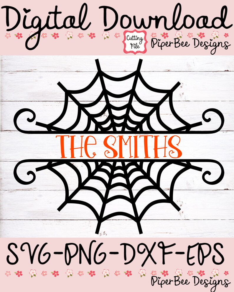 Halloween Spider Web Split Monogram SVG Spider Web SVG - Etsy