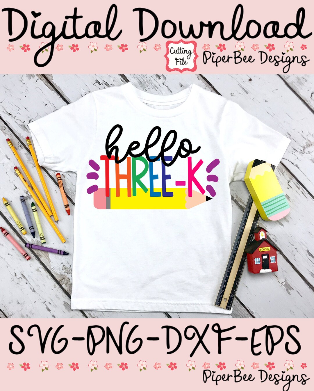 Hello Three-k SVG, Three-k SVG, Back to School Svg, Teacher Svg ...