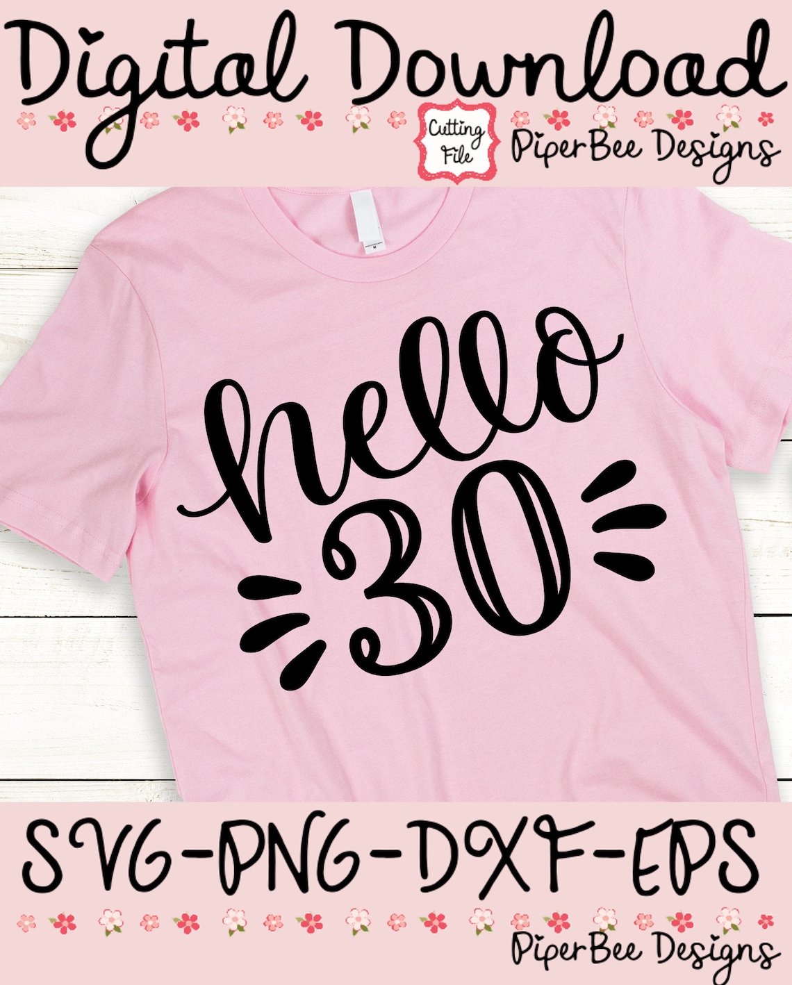 Hello 30 SVG Hello Thirty Svg 30 Svg 30th Birthday Svg - Etsy