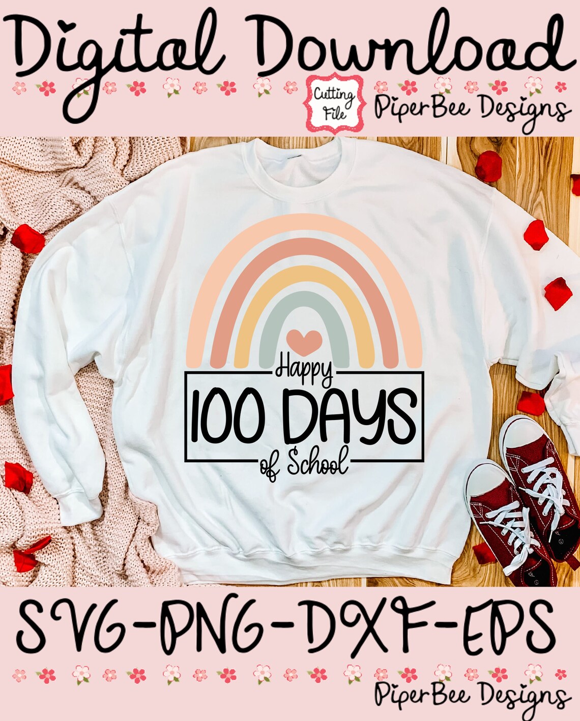 100 Days of School SVG 100 Days of School Rainbow SVG 100 - Etsy