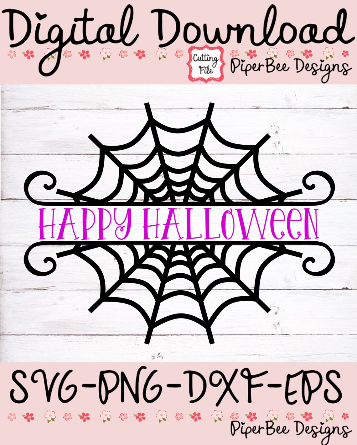 Halloween Spider Web Split Monogram SVG Spider Web SVG - Etsy