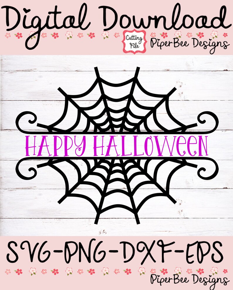 Halloween Spider Web Split Monogram SVG Spider Web SVG - Etsy