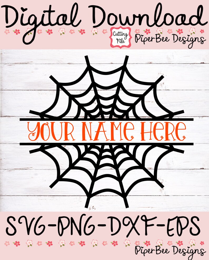 Halloween Spider Web Split Monogram SVG Spider Web SVG - Etsy