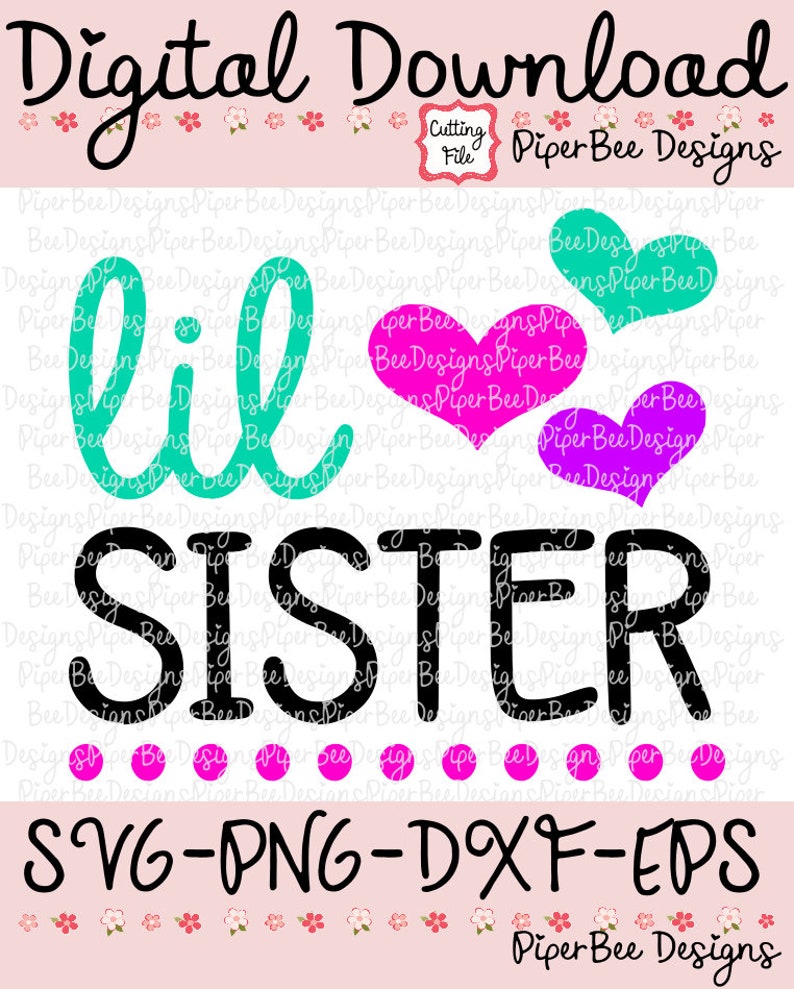 Little Sister SVG Lil Sister svg Little Sister Design | Etsy