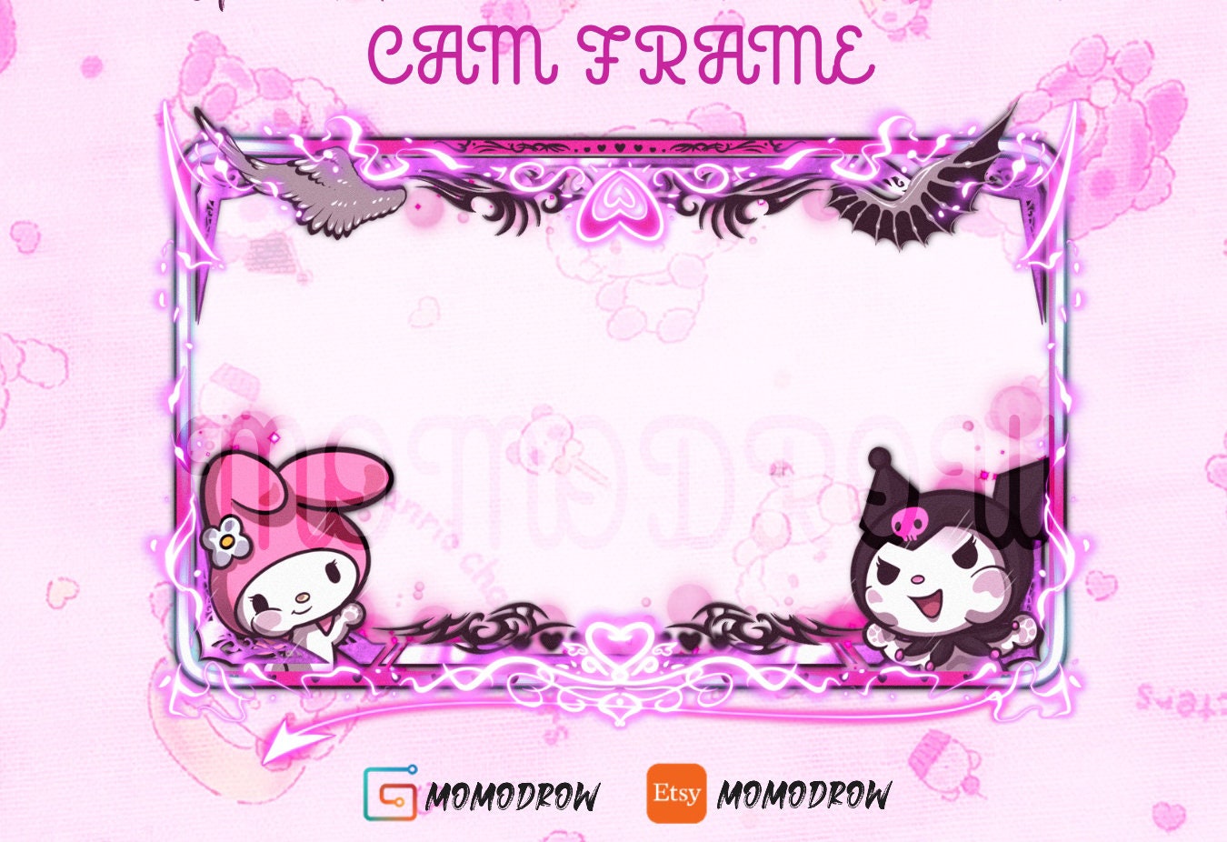 Bat and Rabbit - Webcam Border Frame - Etsy