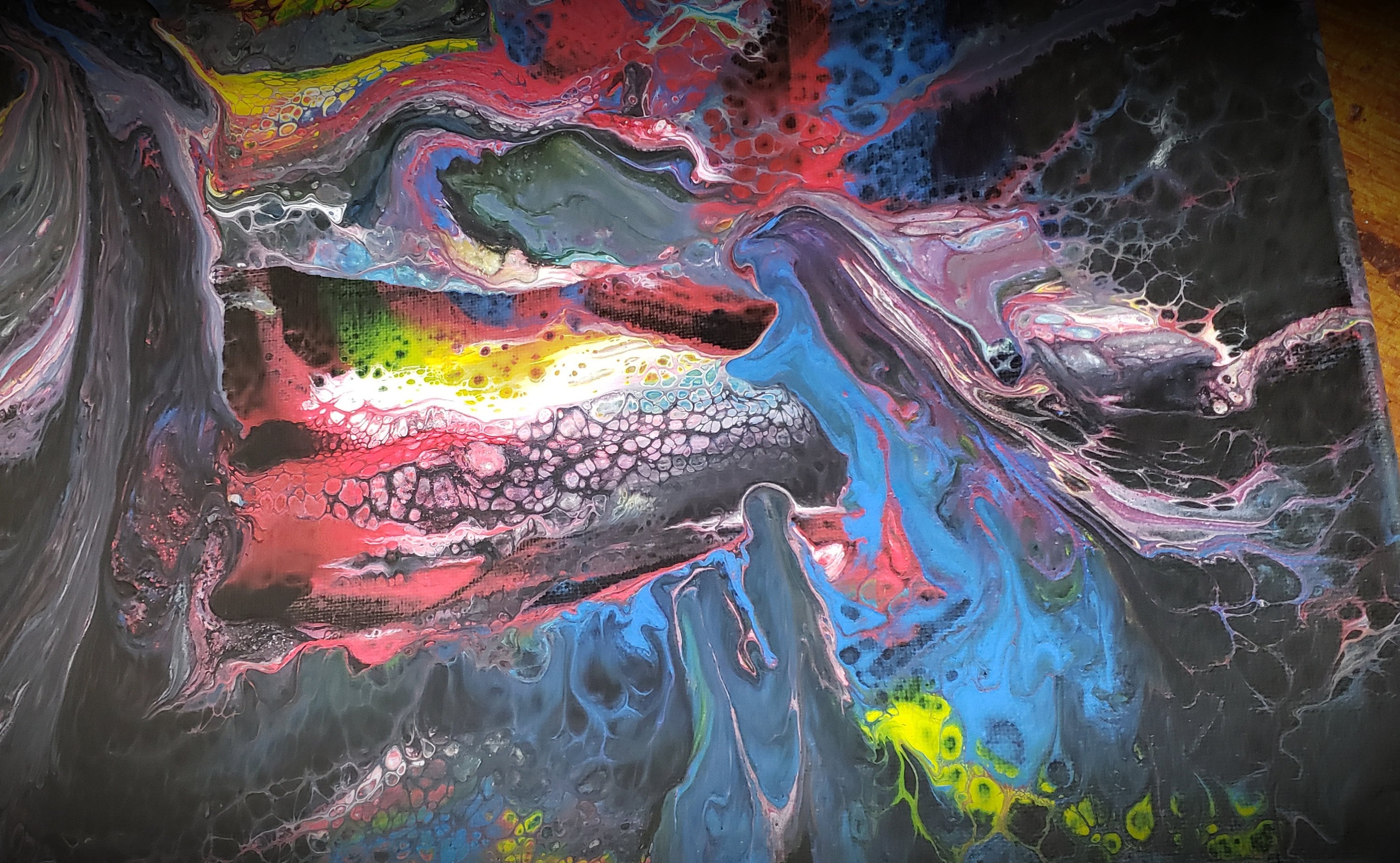 Beautiful Disaster: Most Unique Abstract Painting. Acrylic Fluid Art ...