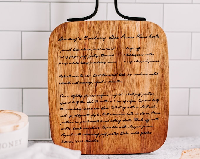 Handwritten Recipe Cutting Board, Engraved Cutting Board, Custom ...