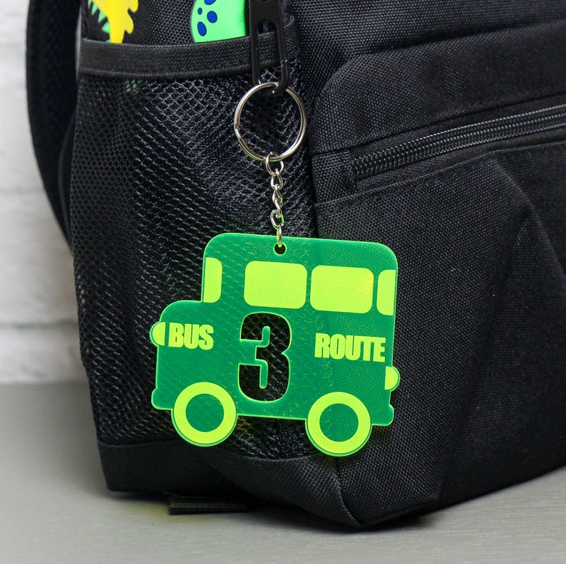 School Bus Rider Backpack Tag. First Day of School Keychain. - Etsy