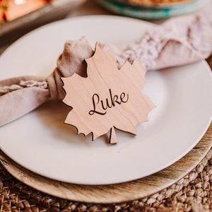Dinner Leaf Place Card, Leaf Place Dish Card, Personalized Gift ...