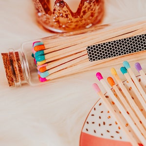 Long Wooden Matches in a Jar, Colorful Wooden Match Sticks, Long Loose ...