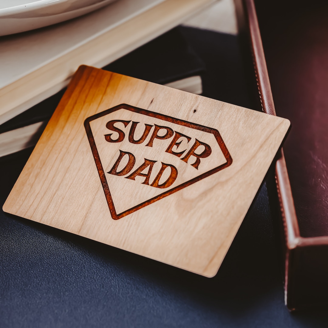 Super Dad, Fathers Day Gift From Kids, Fathers Day Card, Wooden Card ...