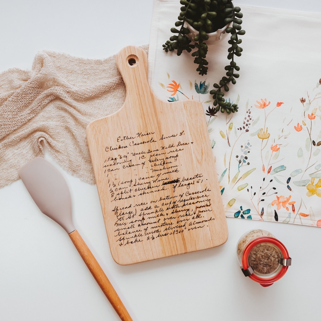 Handwritten Recipe Cutting Board, Wooden Boards With Handwriting ...