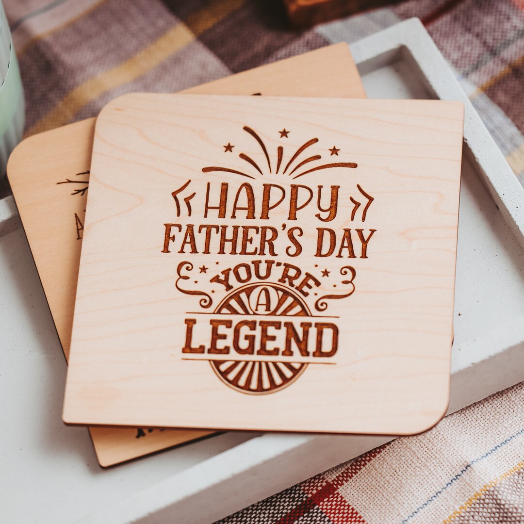 Fathers Day Gift From Son, Fathers Day Card, Wood Card, Happy Father's ...
