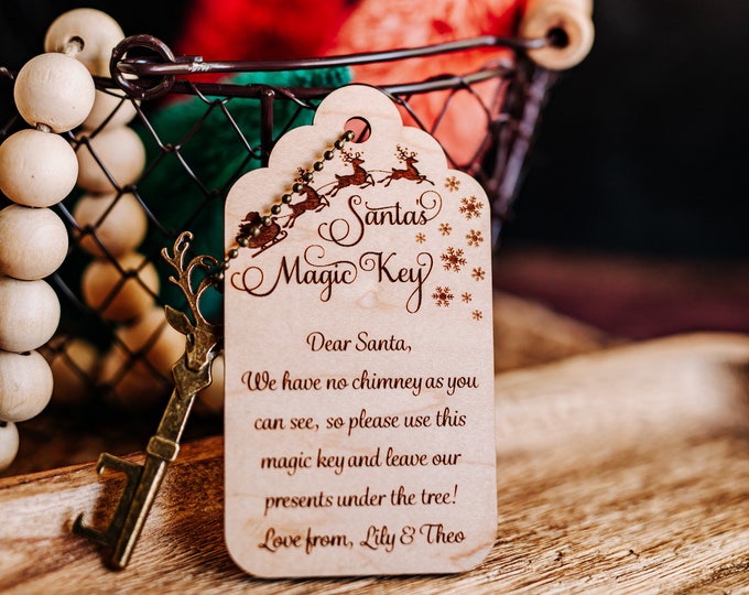 Santa’s Magic Key Tag With Poem, Santa’s Special Key, Reindeer Shaped ...