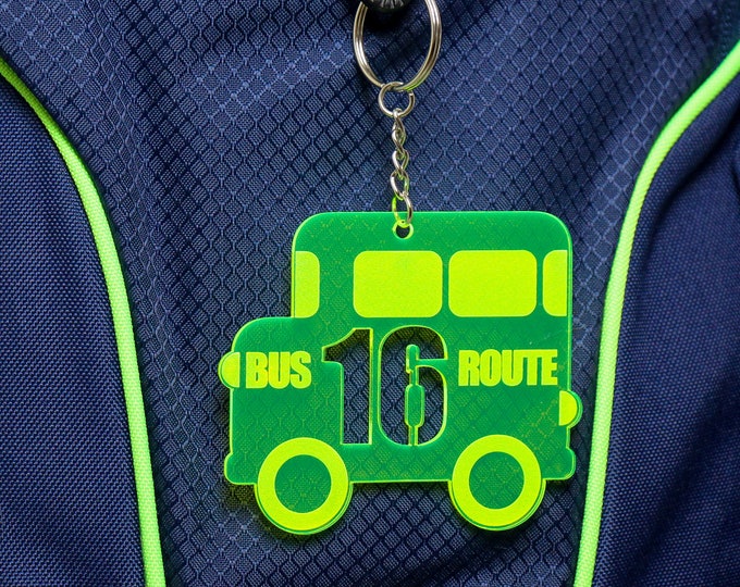 School Bus Rider Backpack Tag. First Day of School Keychain. - Etsy