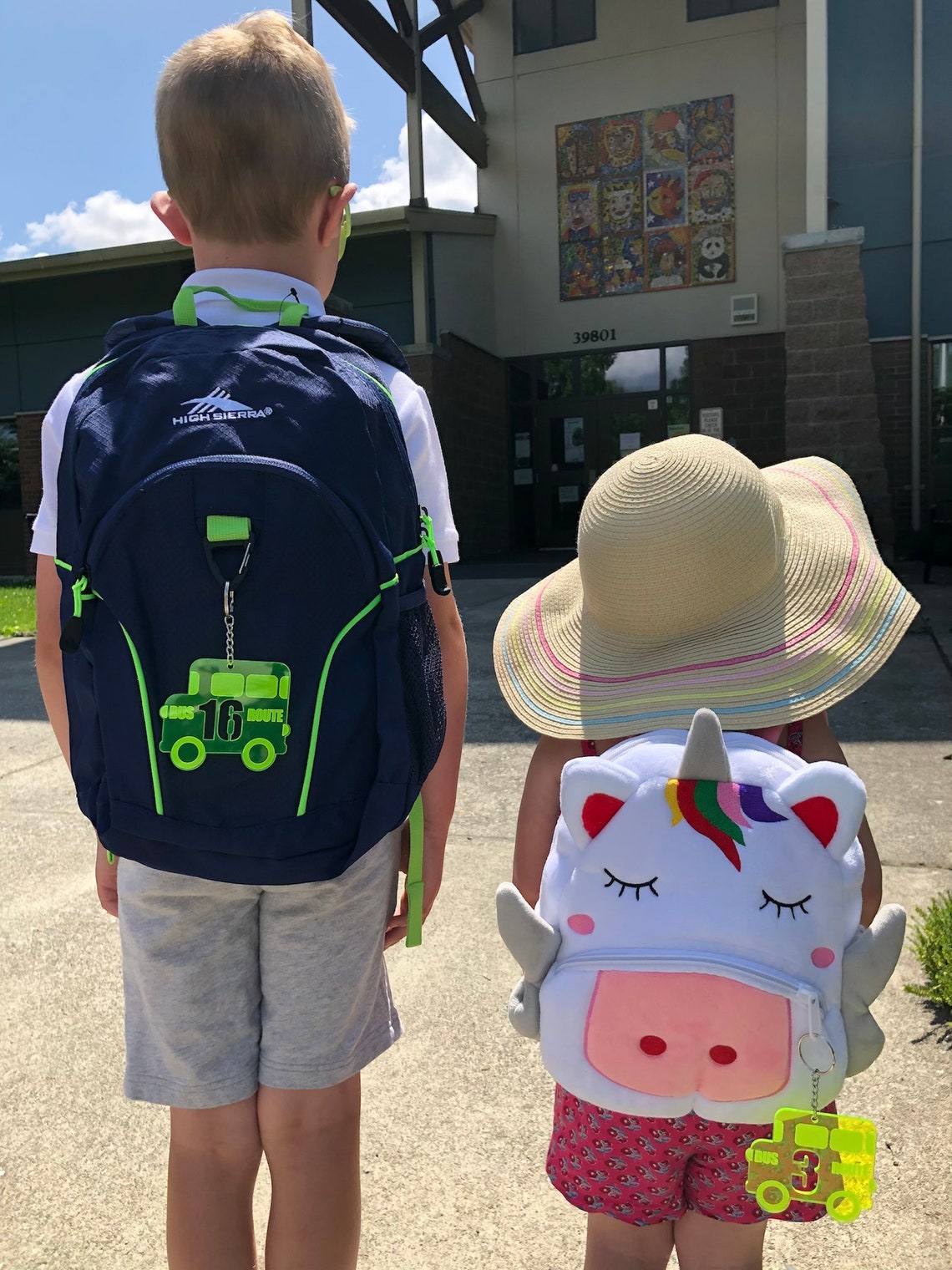 School Bus Rider Backpack Tag. First Day of School Keychain. | Etsy