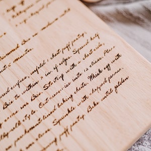 Handwritten Recipe Cutting Board, Wooden Boards With Handwriting ...
