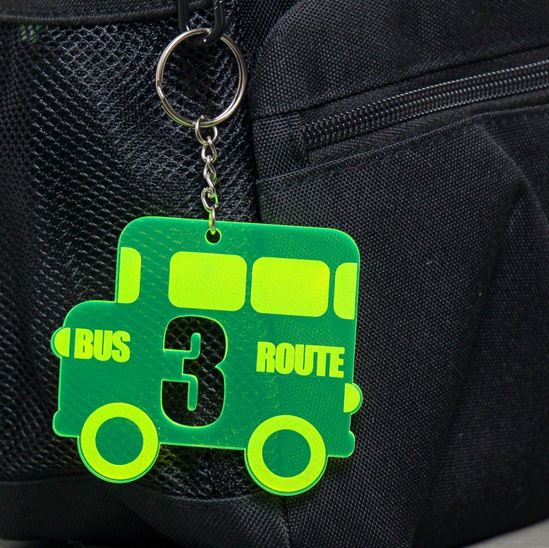School Bus Rider Backpack Tag. First Day of School Keychain. - Etsy
