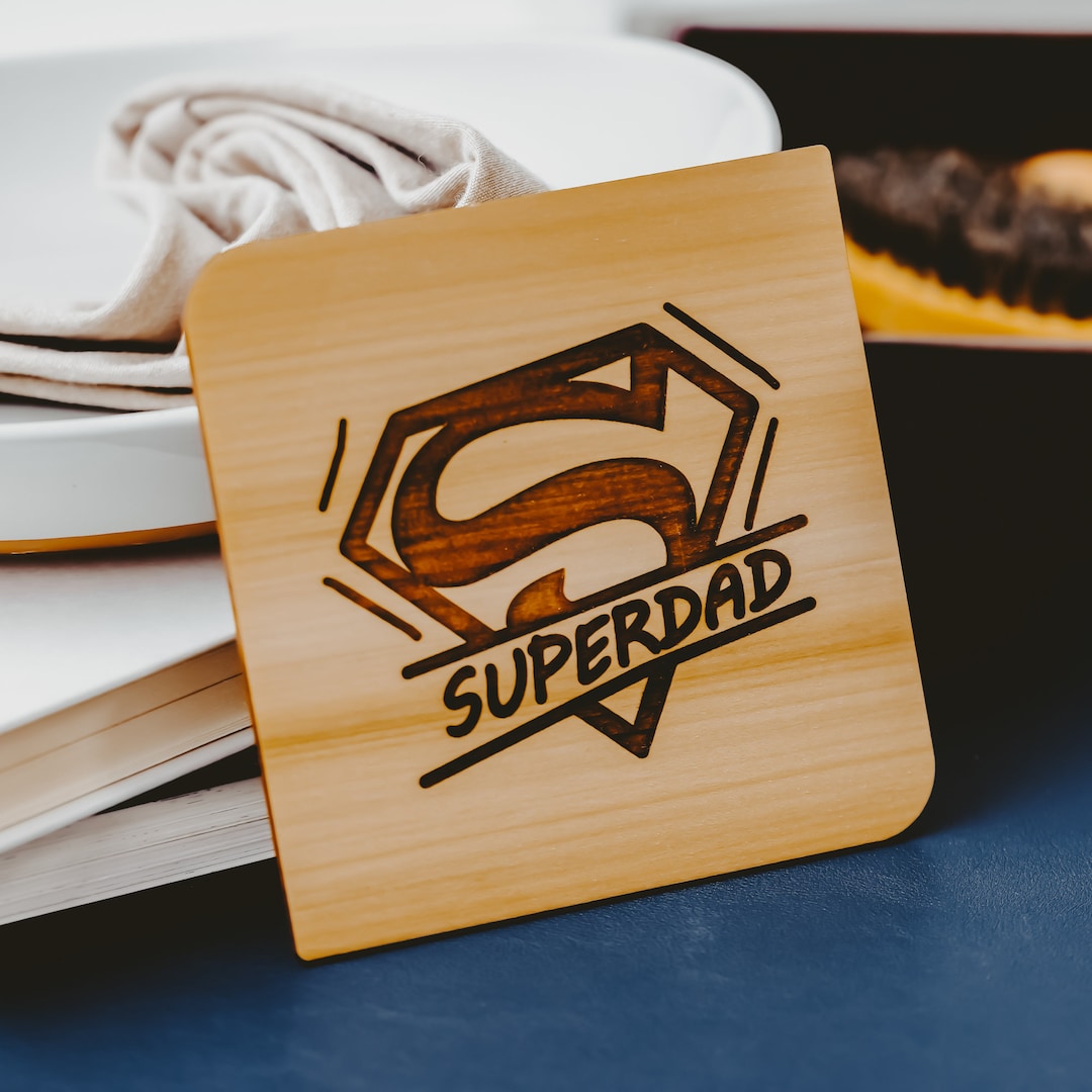 Superdad, Fathers Day Gift From Son, Fathers Day Card, Wood Card, - Etsy