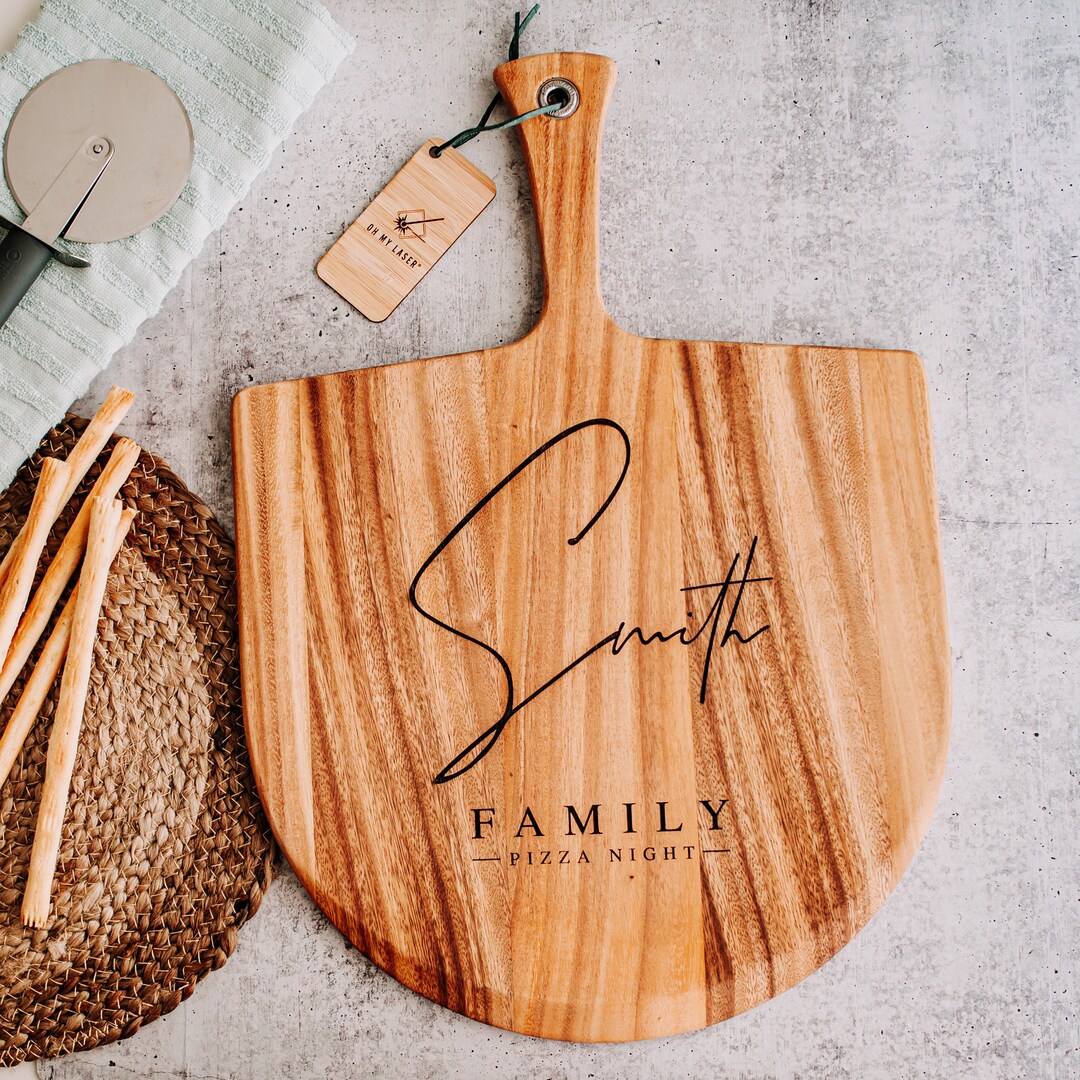 Personalized Wooden Pizza Peel, Engraved Pizza Paddle, Customized ...