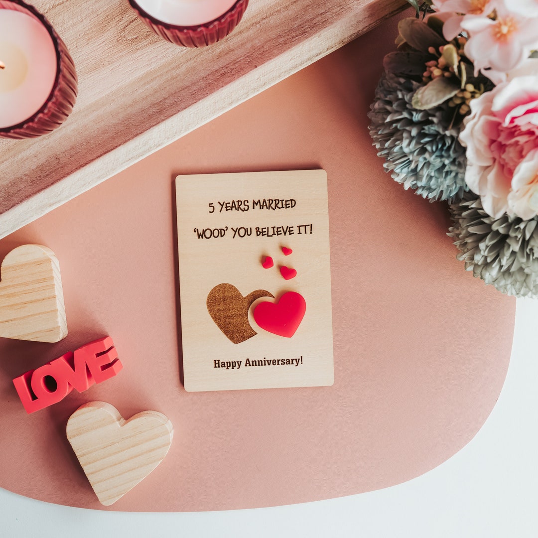 5 Year Anniversary Card 5th Anniversary Gift for Him 5th - Etsy