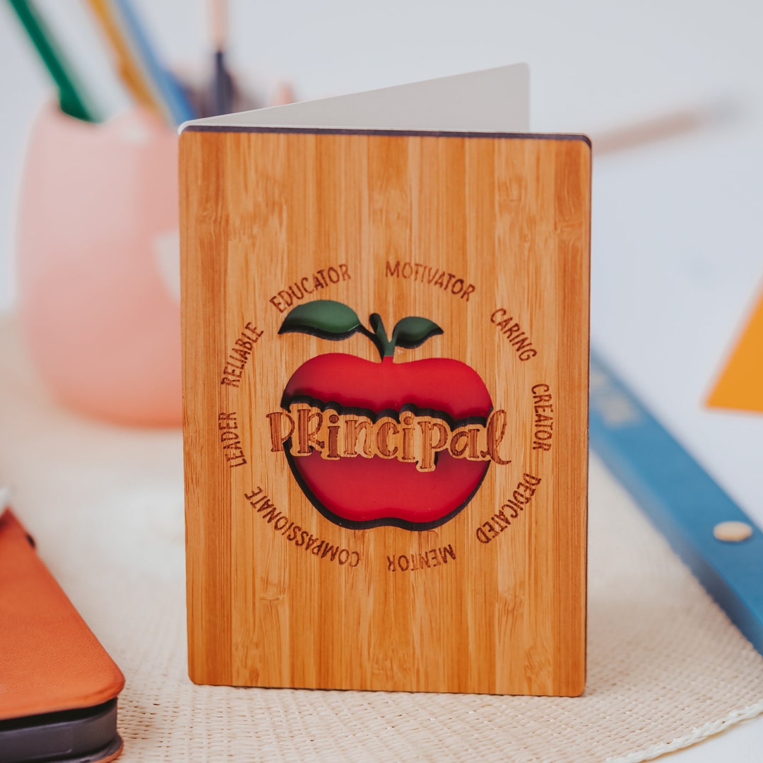 Principal Gift, Principal Appreciation, Engraved Wood Card, Thank You ...