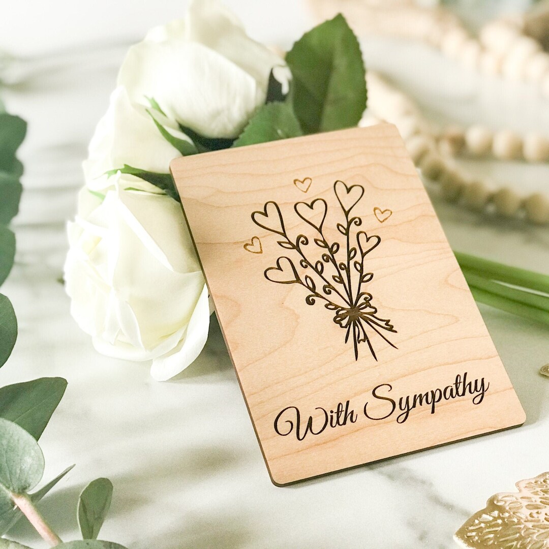 Engraved Wood Sympathy Card: Personalized Condolence Gift - Etsy