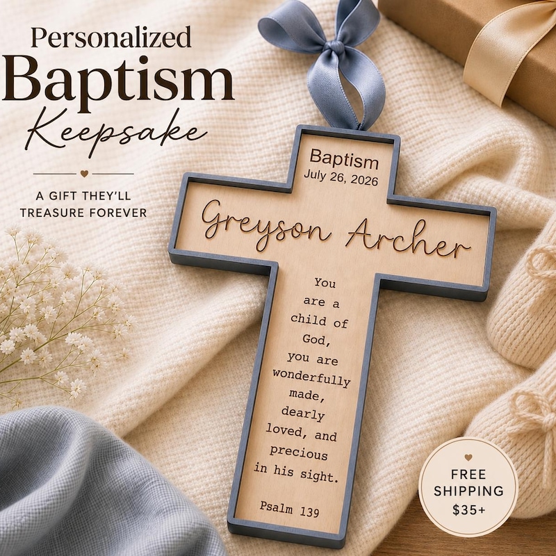 Baptism Wooden Keepsake - Etsy