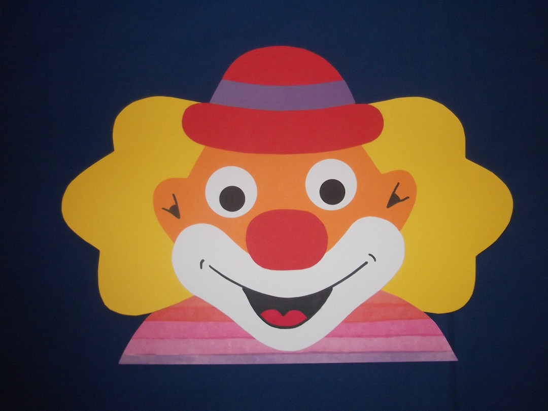 Window Picture Cardboard Clown Window Peep Blonde Curls Carnival ...