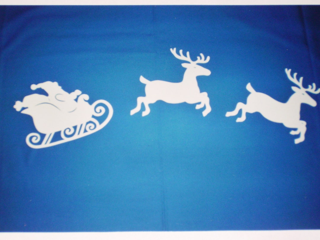 Window Picture Clay Cardboard 2 Reindeer Animals & Sleighs - Etsy