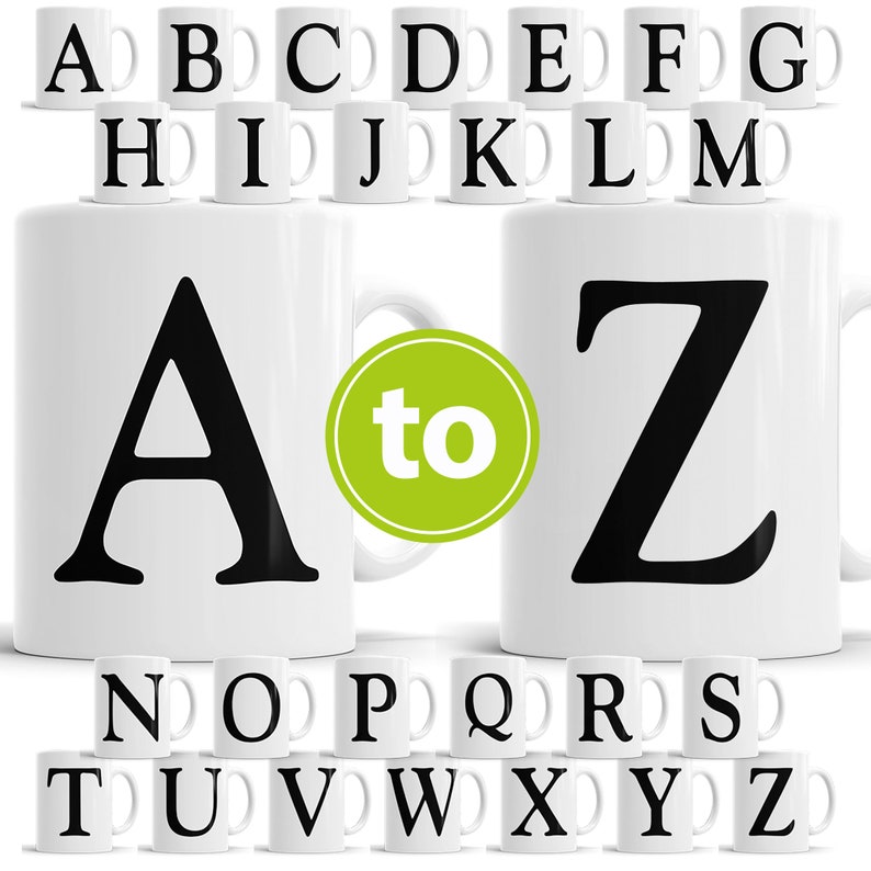 Alphabet Mug Letter Mugs Initial Coffee Cup Birthday Fathers - Etsy