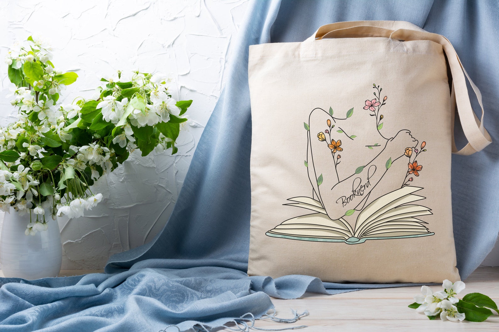 Book Nerd Eco-friendly Tote Bag | Natural Cotton Literary Gift ...