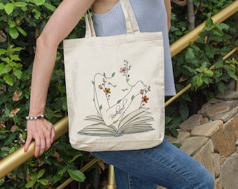 Book Tote Bag, Bookish Bags, Book Jute Bag, Gift for Book Lovers, Book ...