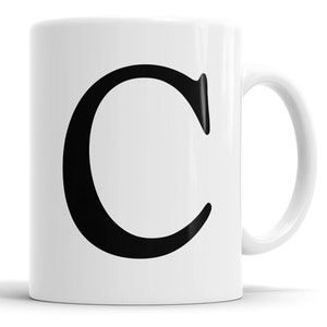 Alphabet Mug Letter Mugs Initial Coffee Cup Birthday Fathers Day Gift ...