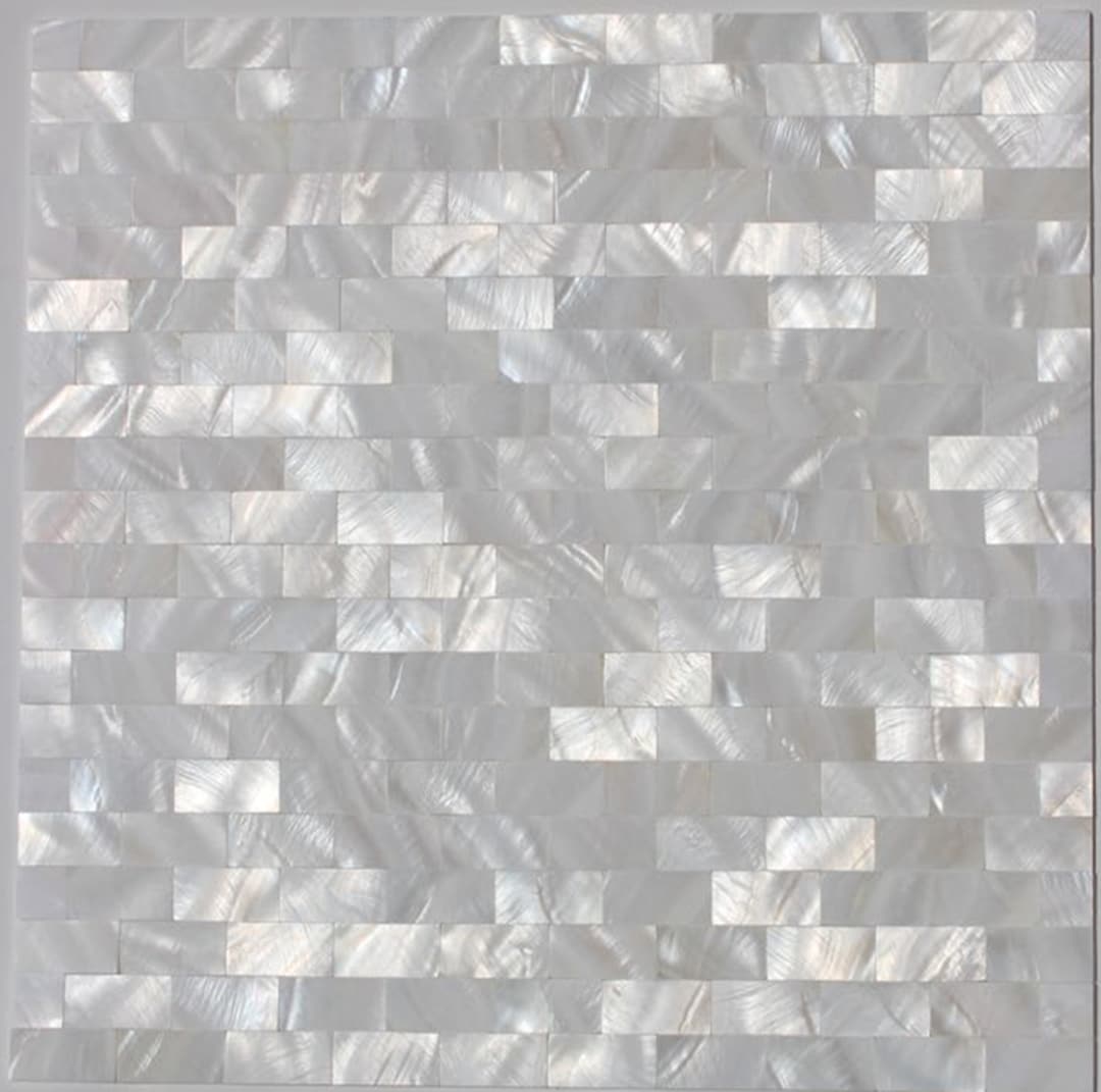 Handmade White Brick Groutless Mother of Pearl Tile for Bathroom ...