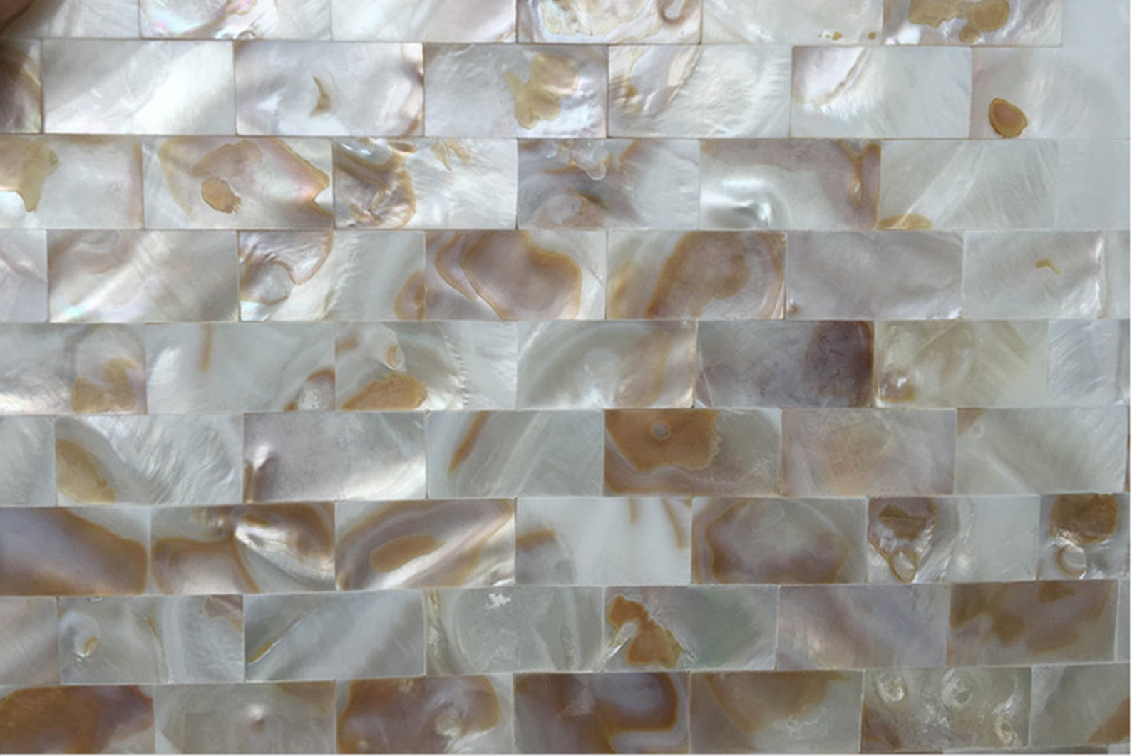 Handmade Groutless Iridescent Brick Mother of Pearl Mosaic | Etsy