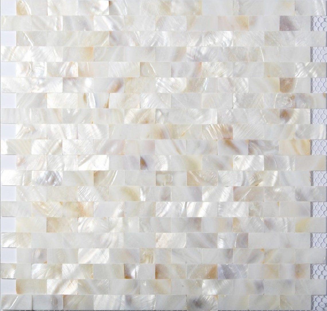Handmade Serene Groutless Brick Mother of Pearl Mosaic Tile - Etsy