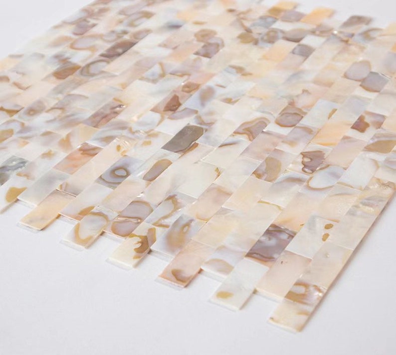 Handmade Iridescent Brick Groutless Mother of Pearl Tile for - Etsy