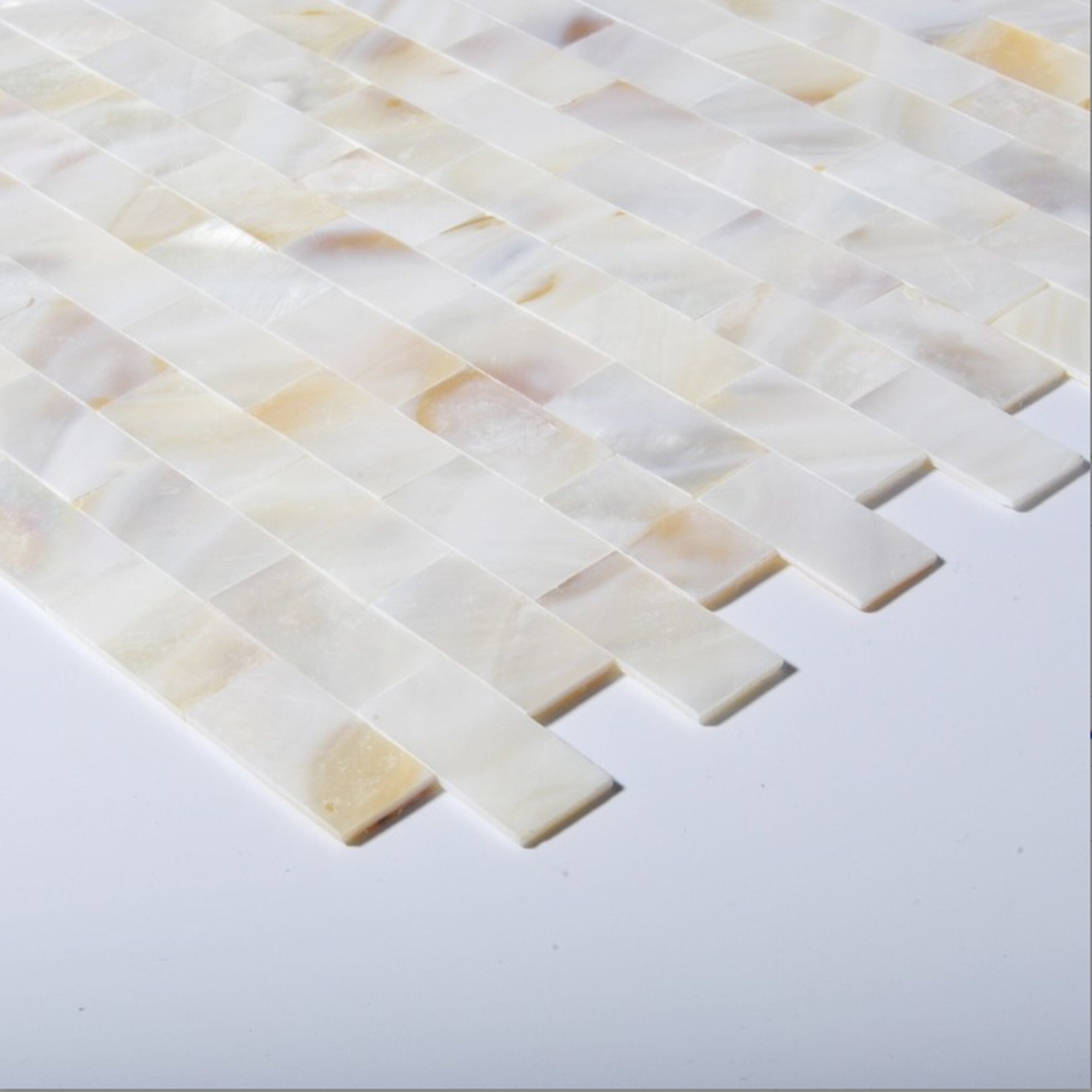 Handmade Serene Groutless Brick Mother of Pearl Mosaic Tile | Etsy