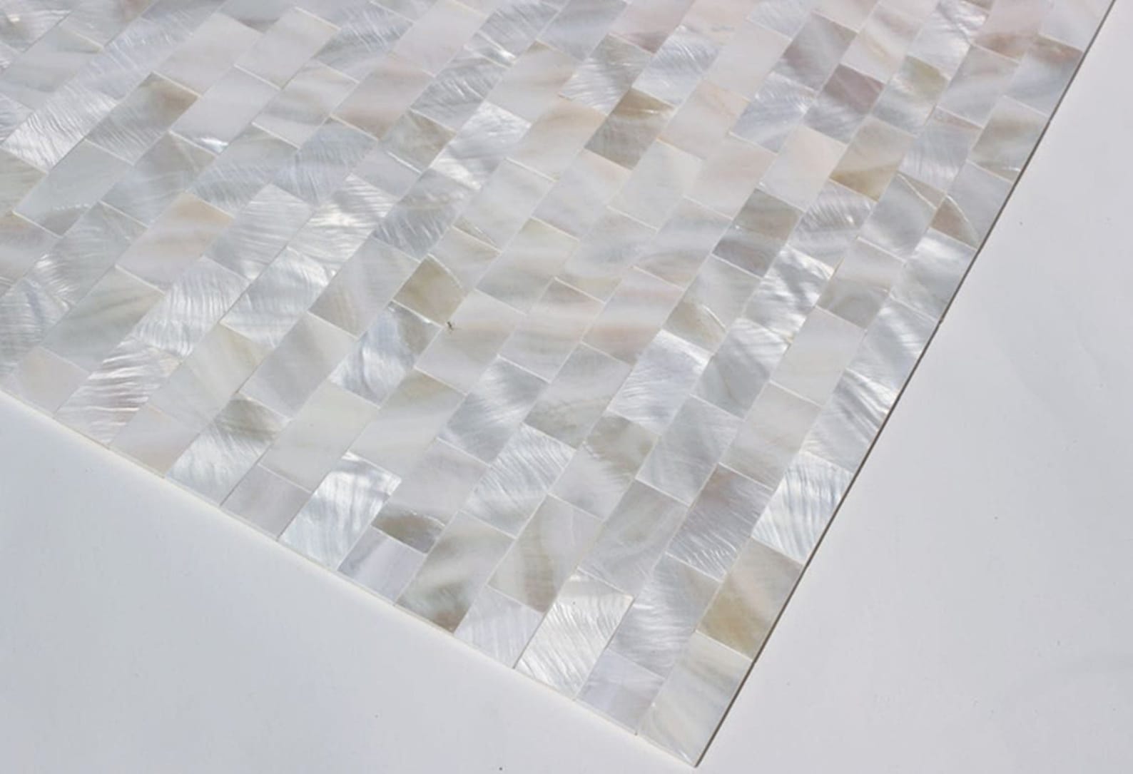 Handmade White Brick Groutless Mother of Pearl Tile for Bathroom ...